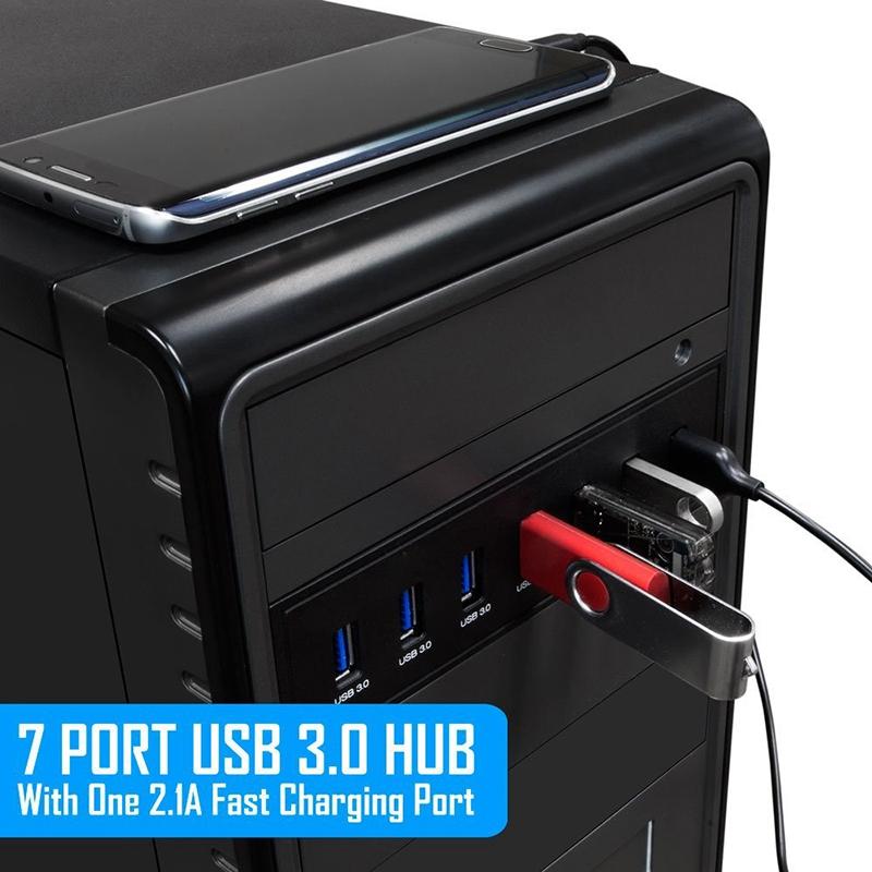 7 Port USB 3.0 Hub 5Gbs 5.25inch CD-ROM Drive Bay CD ROM Front Panel ...