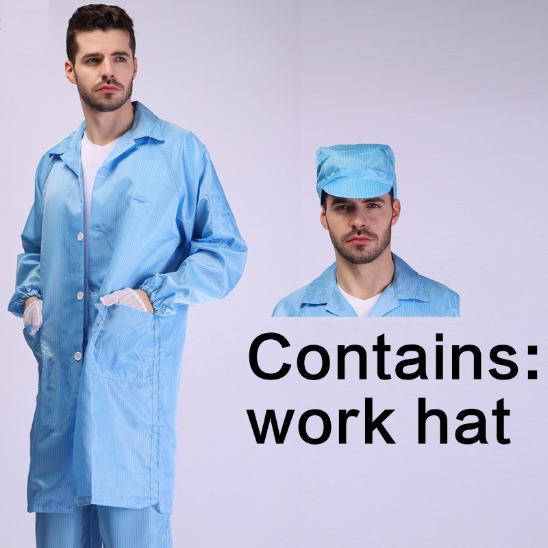 【HOT】 Cleanroom Suit Washable Esd Smock ppe Gown Anti Static White Lab ...