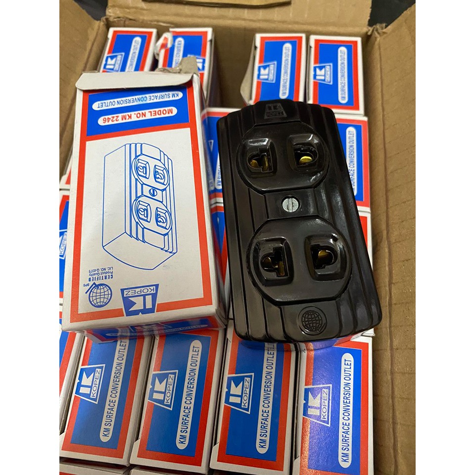 kopez two 2 3 three gang outlet heavy duty black km power electrical ...