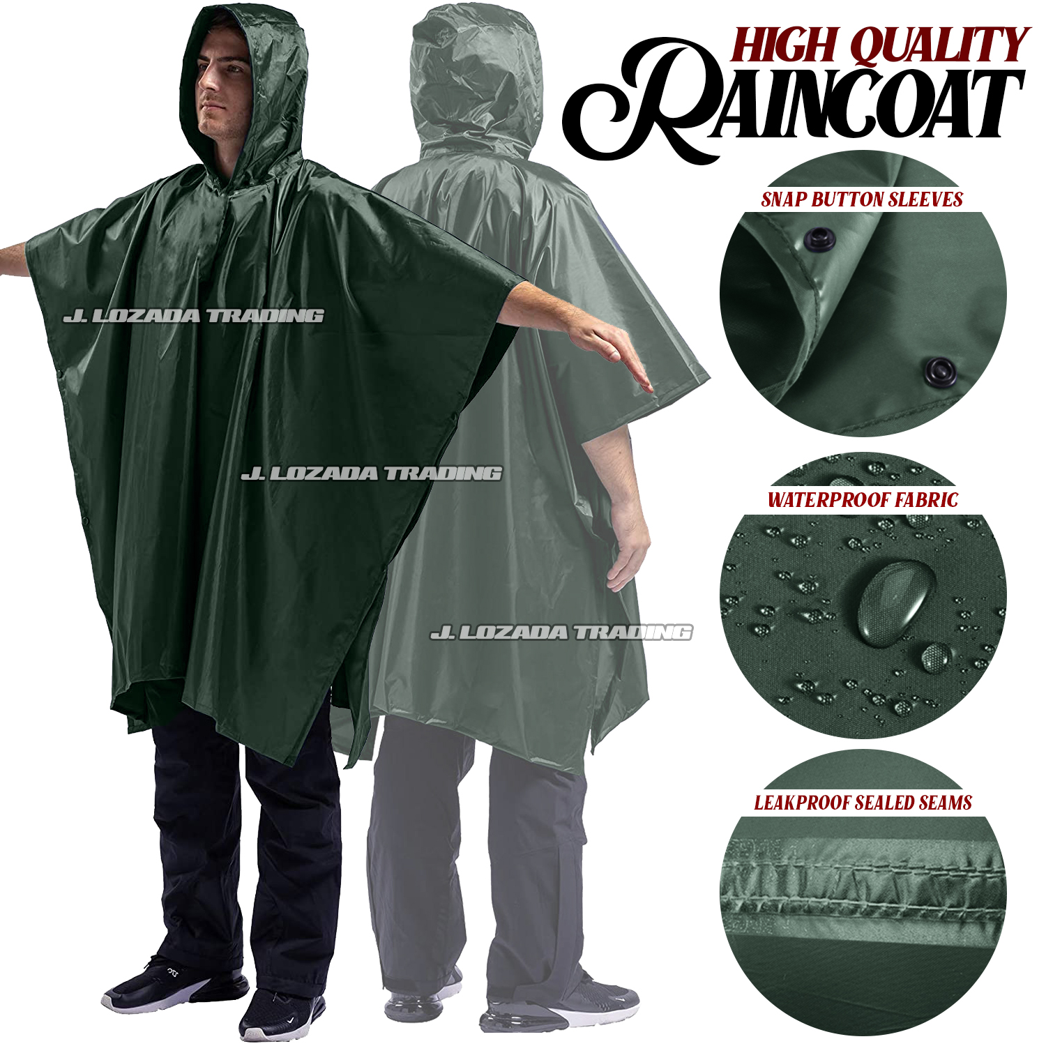 HIGH QUALITY RAINCOAT, KAPOTE, VULCANIZE STITCH WITH BAG (MAKAPAL PVC ...