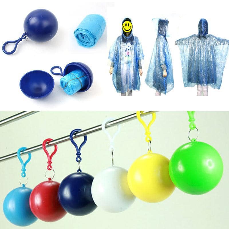 Portable Raincoat Ball Keychain Unisex Rain Poncho Rainwear Disposable ...