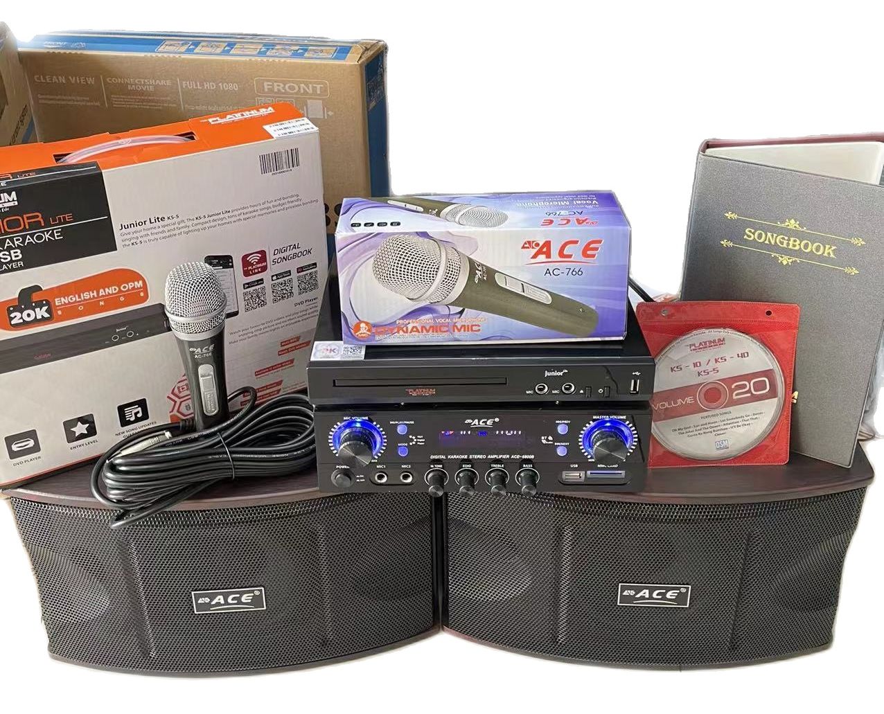 (ACE AC-6800B) (free mic) Home Theater Speaker w/ karaoke player ...