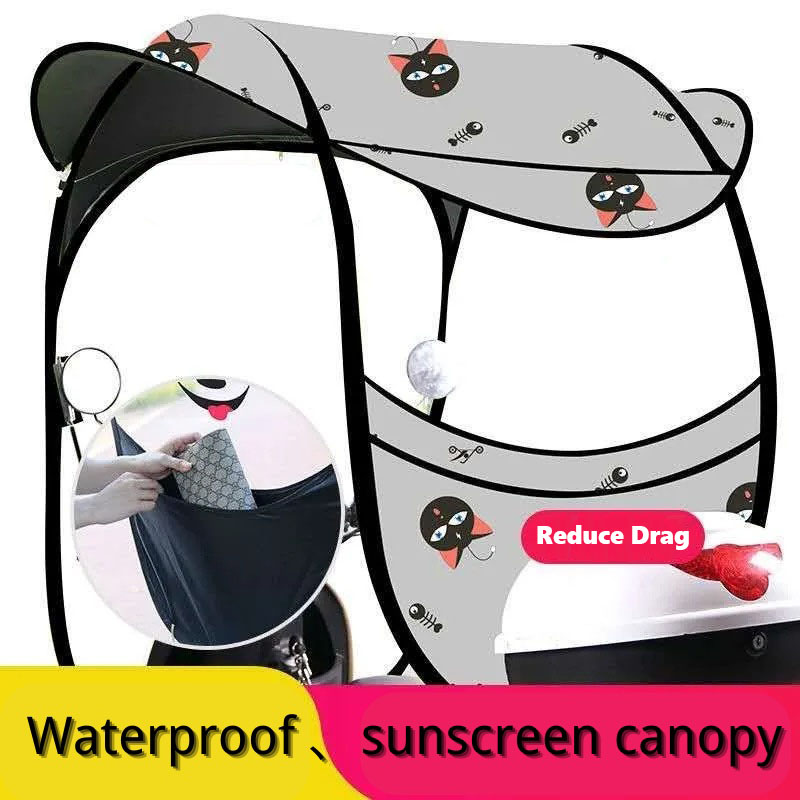 Fully Enclosed Electric Motorcycle Umbrella Canopy Awning,Universal ...