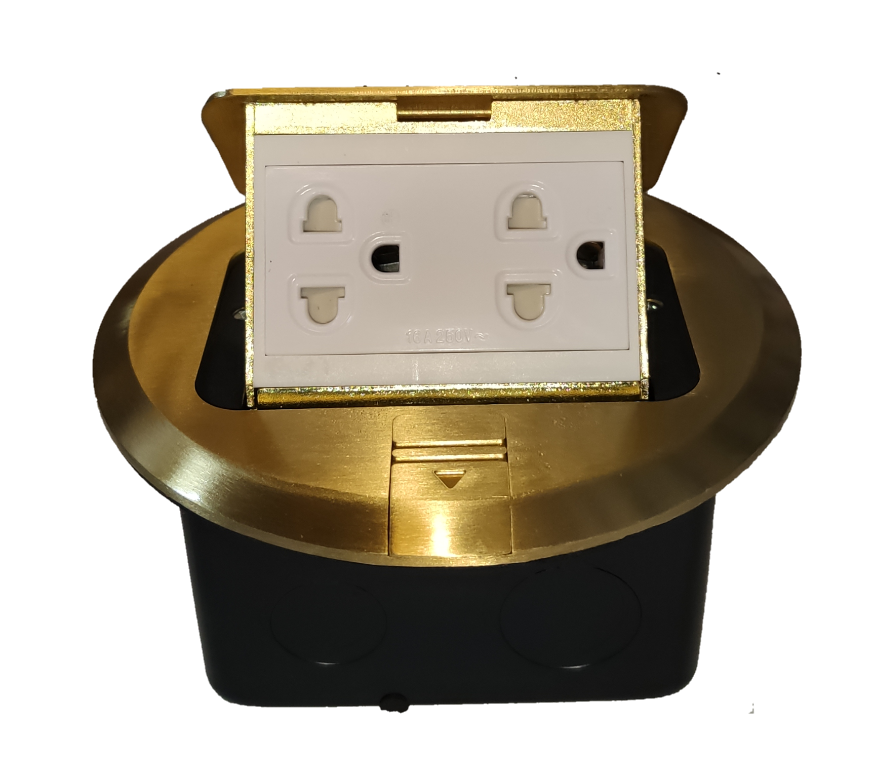 Floor Outlet Round 2 Gang Universal With Ground Pop up With Utility Box
