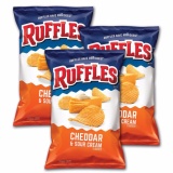 Ruffles Cheddar & Sour Cream Flavored Potato Chips 3 Pack (184.2g per ...