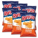 Ruffles Cheddar & Sour Cream Flavored Potato Chips 6 Pack (184.2g per ...