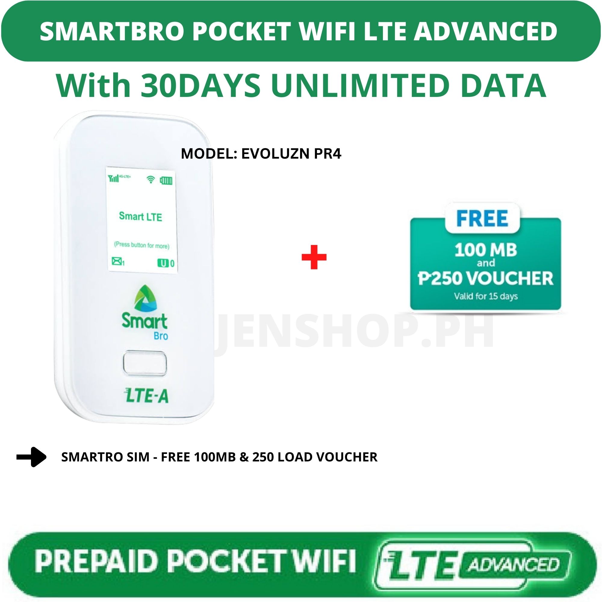 Smart Bro Pocket Wifi CAT4 & Cat6 LTE - Advanced (Unli 30 Days) | Lazada PH