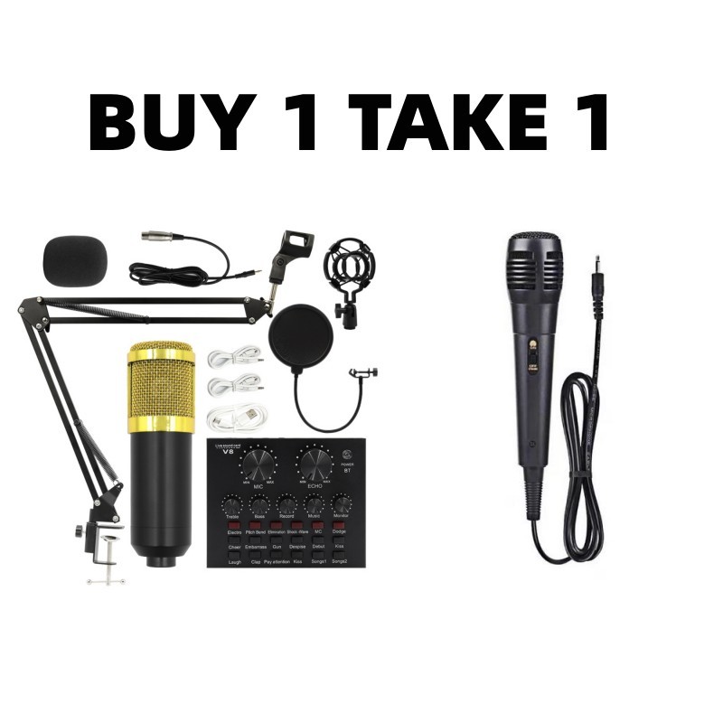 Original BM800 Condenser Microphone Kit For Karaoke Wired Sound Recording Microphone Full Set ...