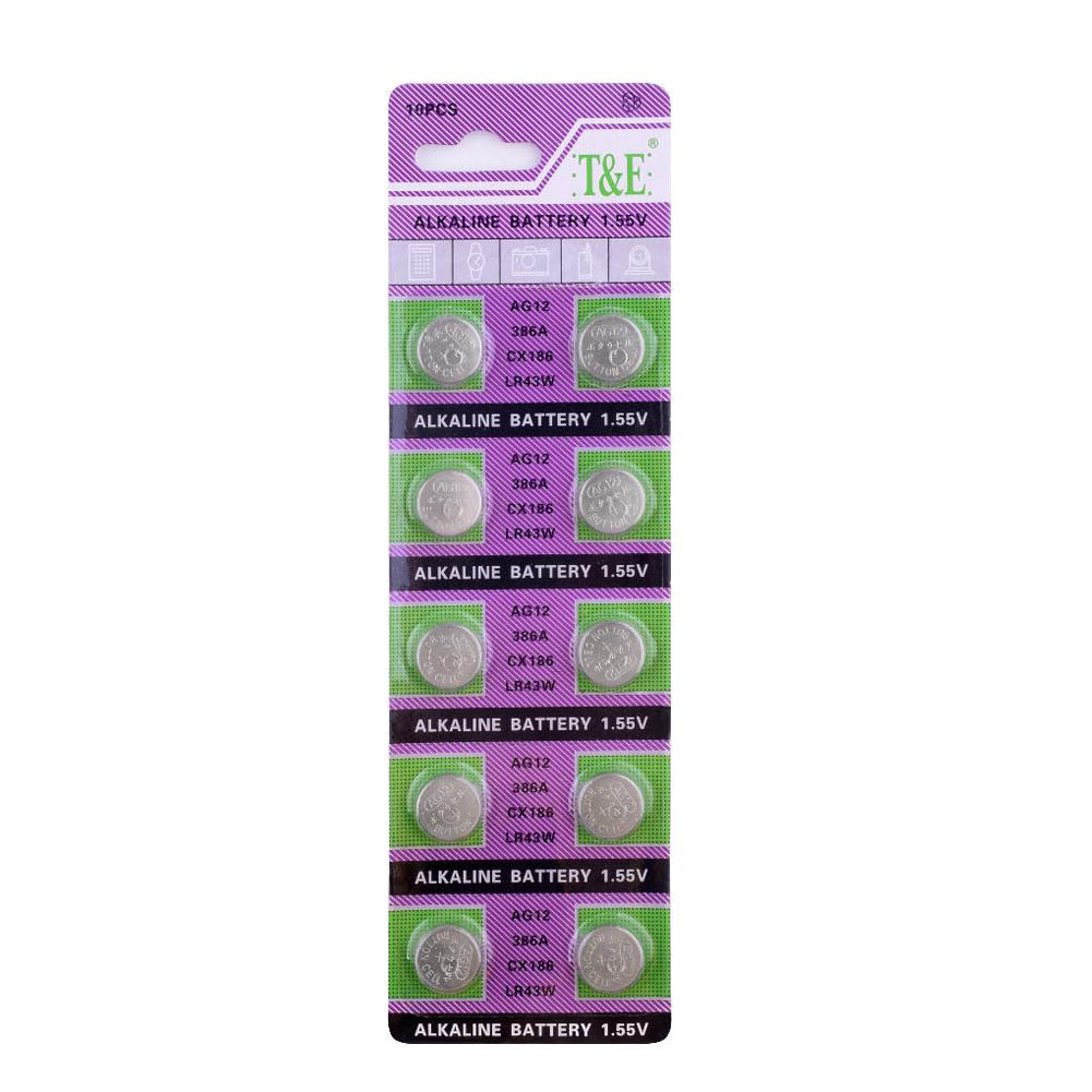 AG12 LR43 386 Button Battery SR43 186 SR1142 LR1142 Cell Coin Alkaline ...
