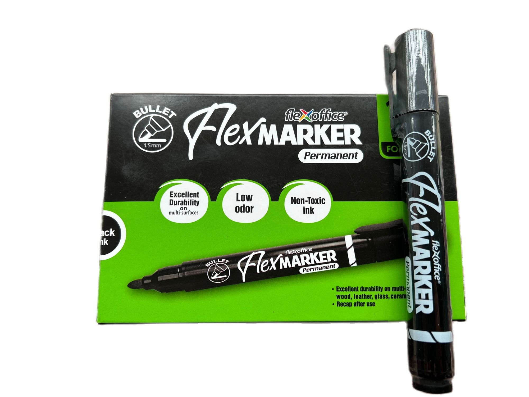 FlexOffice Permanent Marker Black /Blue /Red FO- PM03 (1pc) | Lazada PH
