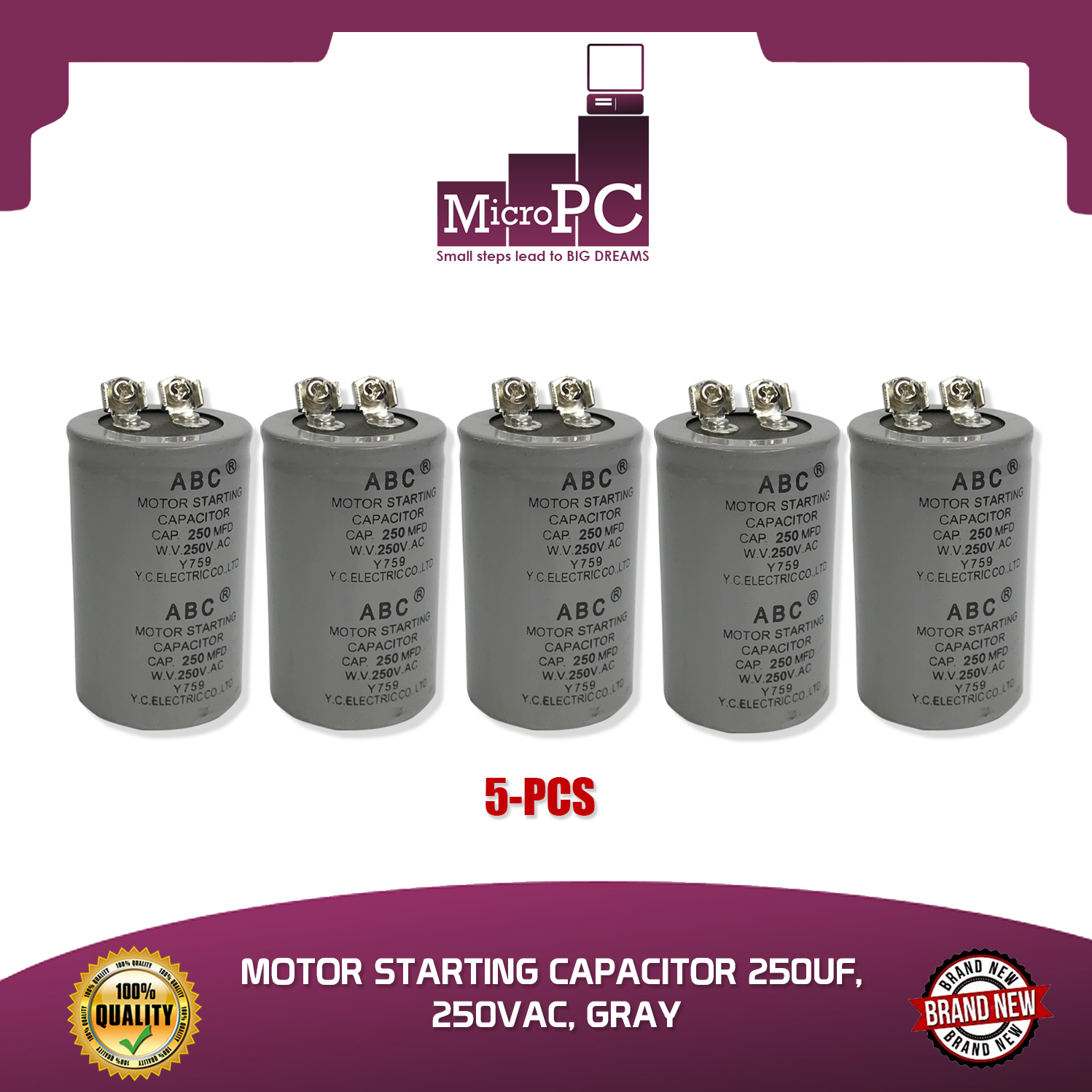 MOTOR STARTING CAPACITOR 250UF, 250VAC, GRAY | Lazada PH