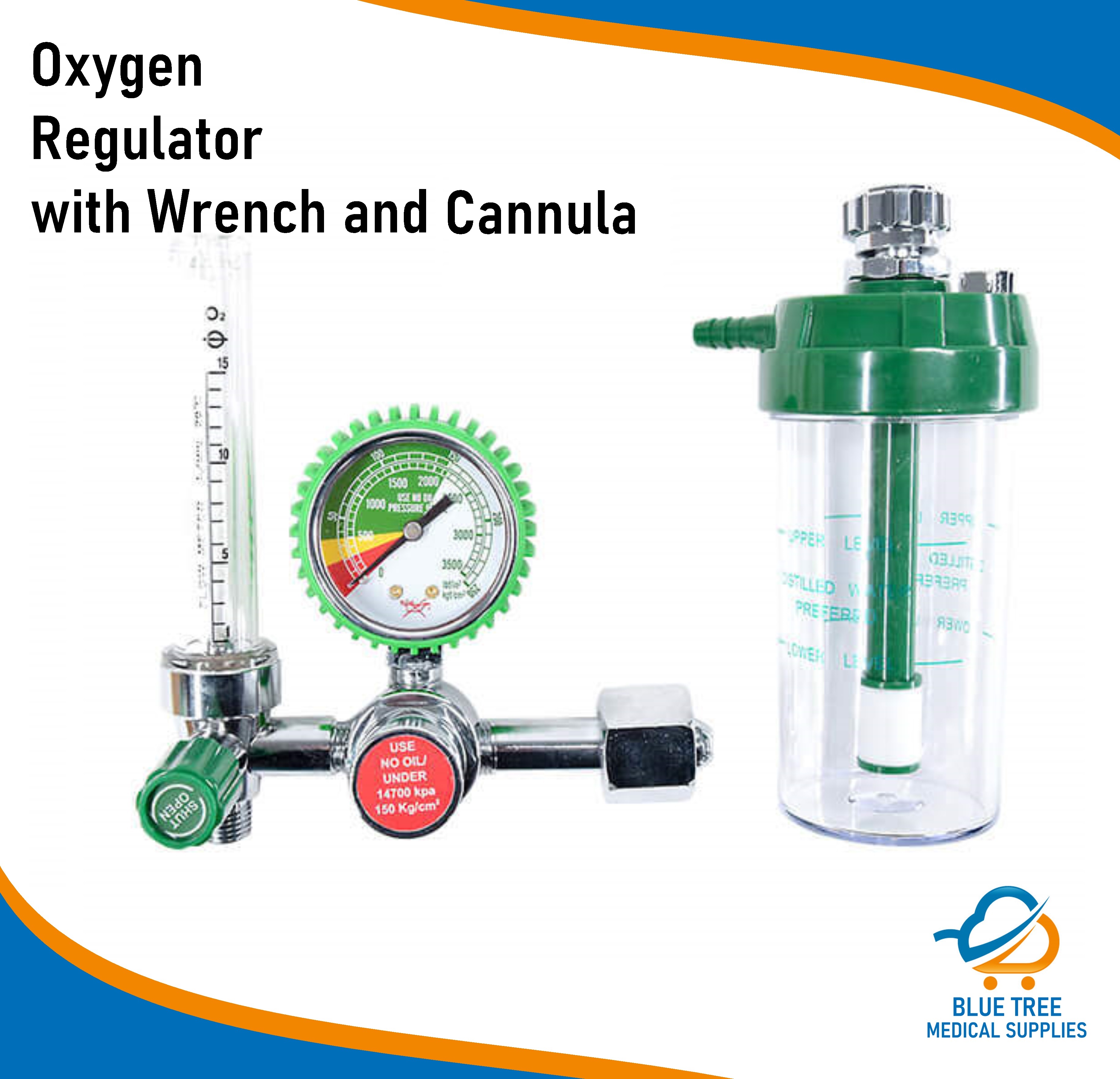 Oxygen Regulator with Cannula and Wrench for Oxygen Tank | Lazada PH