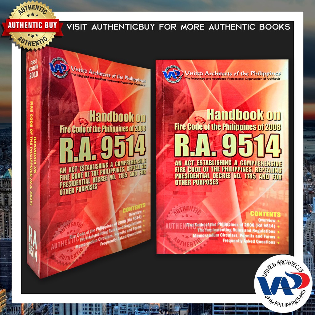 AUTHENTIC / Handbook on Fire Code of the Philippines of 2008 R.A. 9514 ...