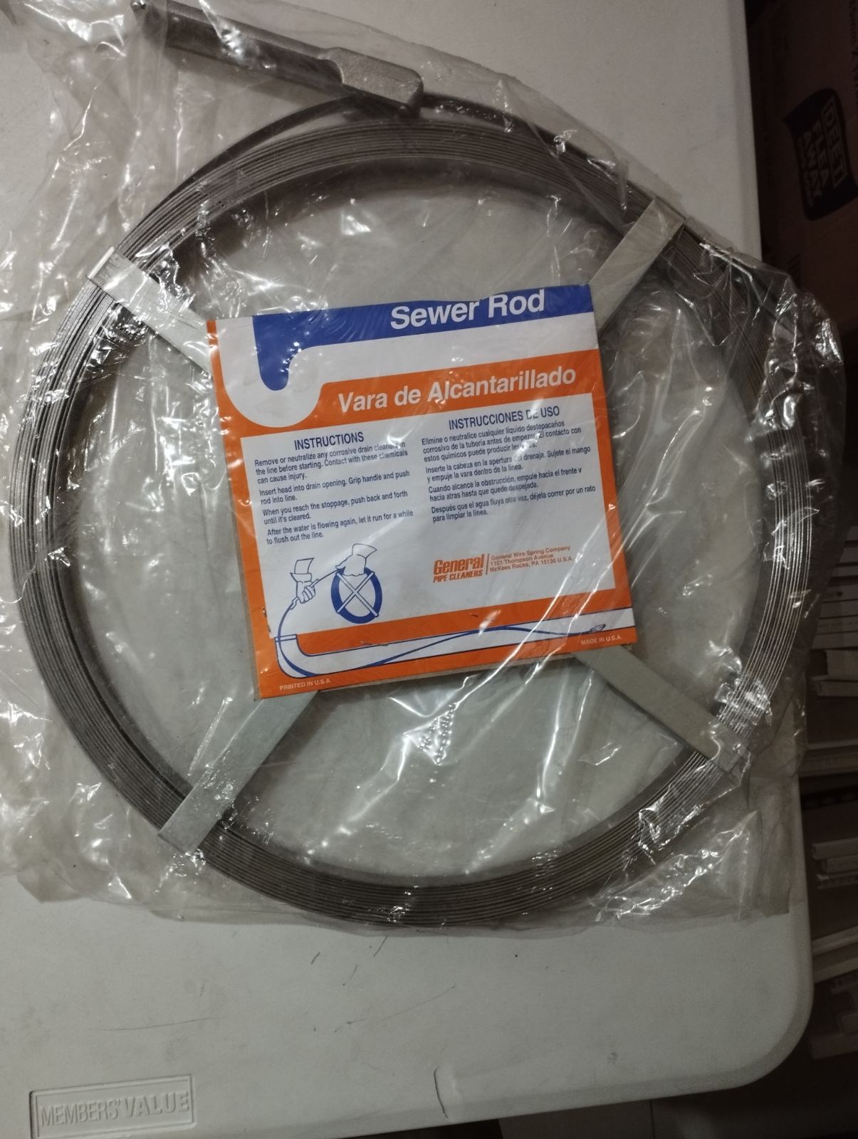 Sewer Rod Or Plehe , Panundot 3/4 By 25 ft Heavy Duty (Clears Clogged ...