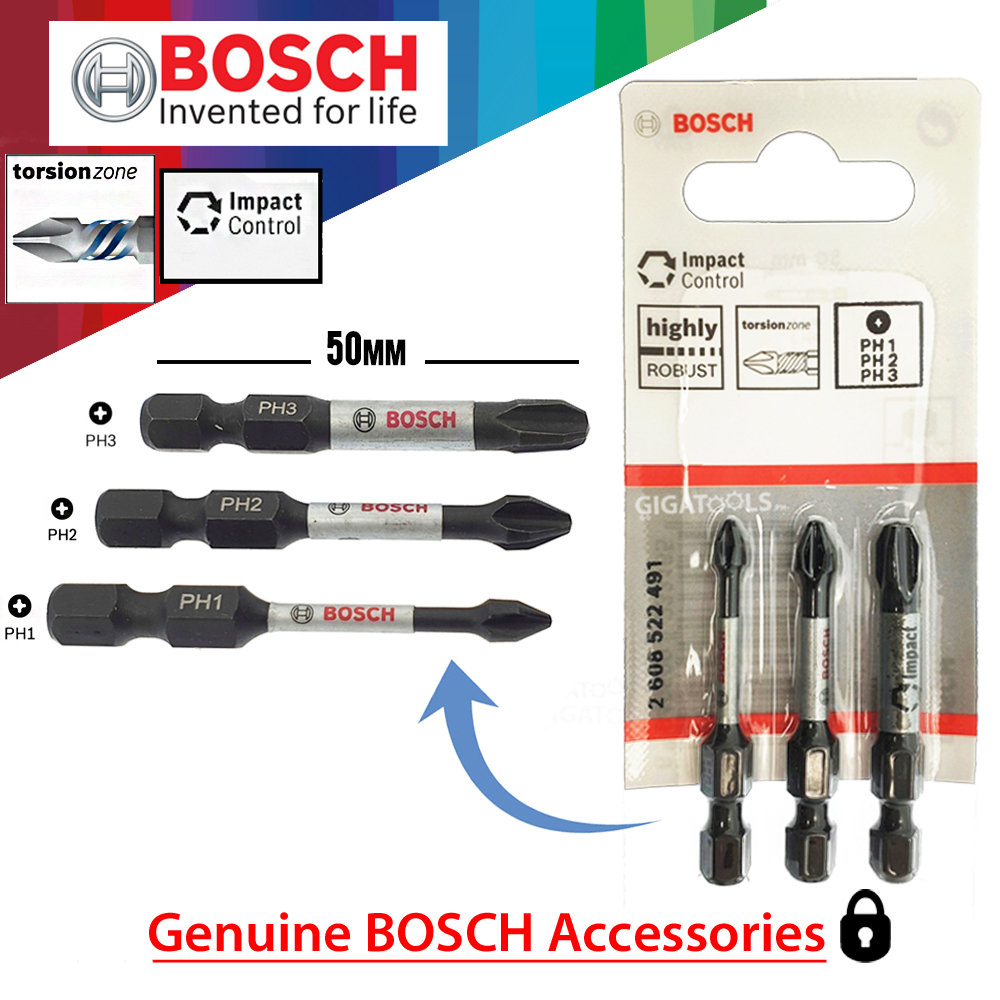 Bosch Impact Control Power Screw Bit set ( 50mm ) ( PH 1, PH 2, PH 3 ...