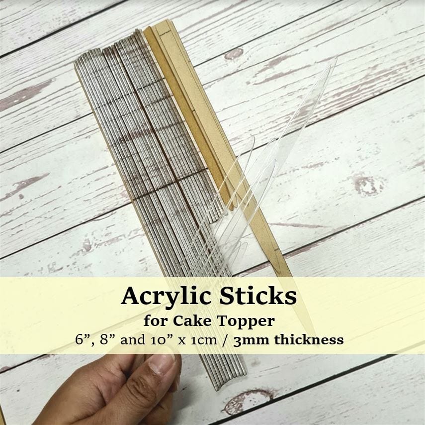 Acrylic Sticks for Cake Topper (6", 8", 10" x 1cm) | Lazada PH