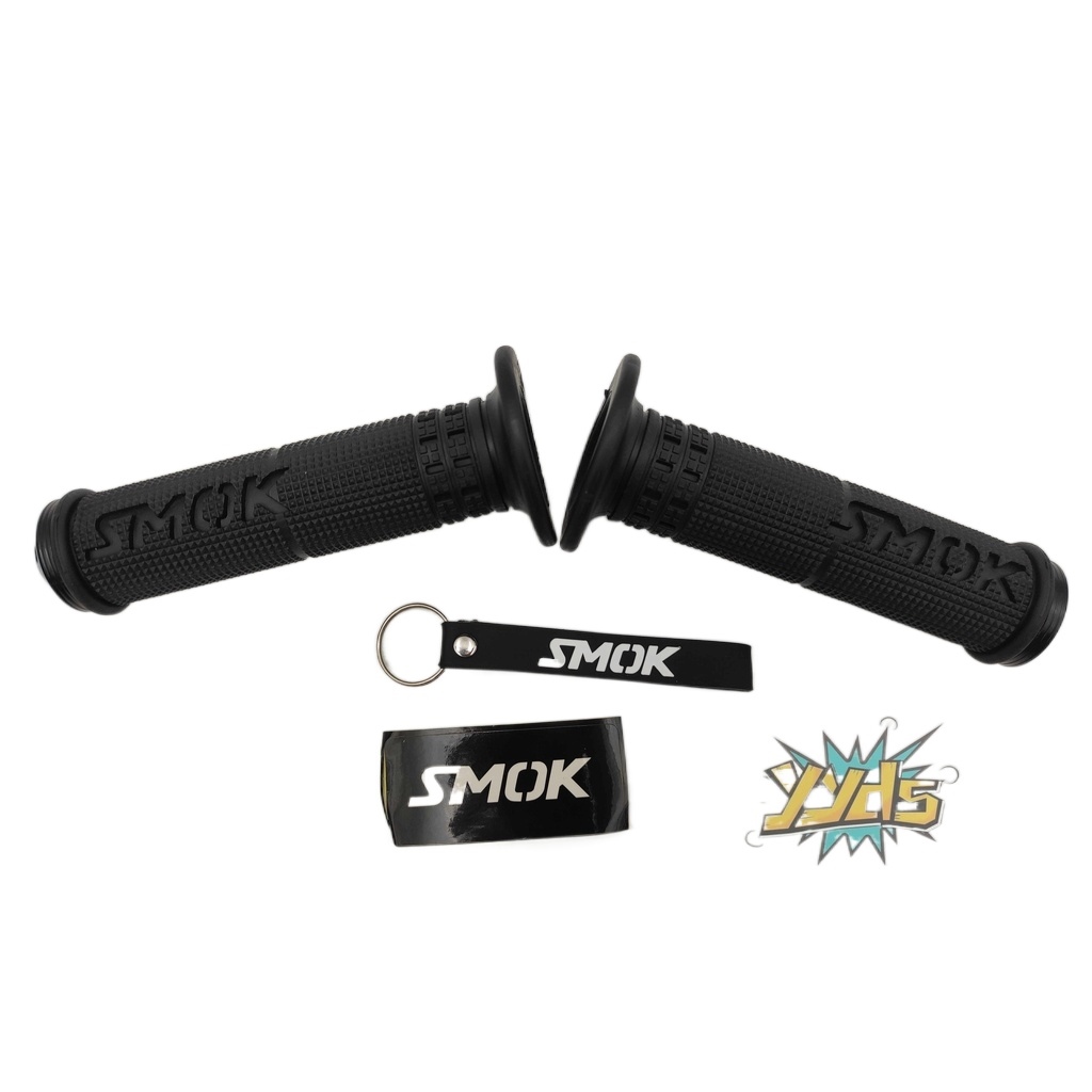 SMOK RUBBER HANDLE GRIP WITH BAR END FREE KEYCHAIN FOR MOTOR UNIVERSAL ...
