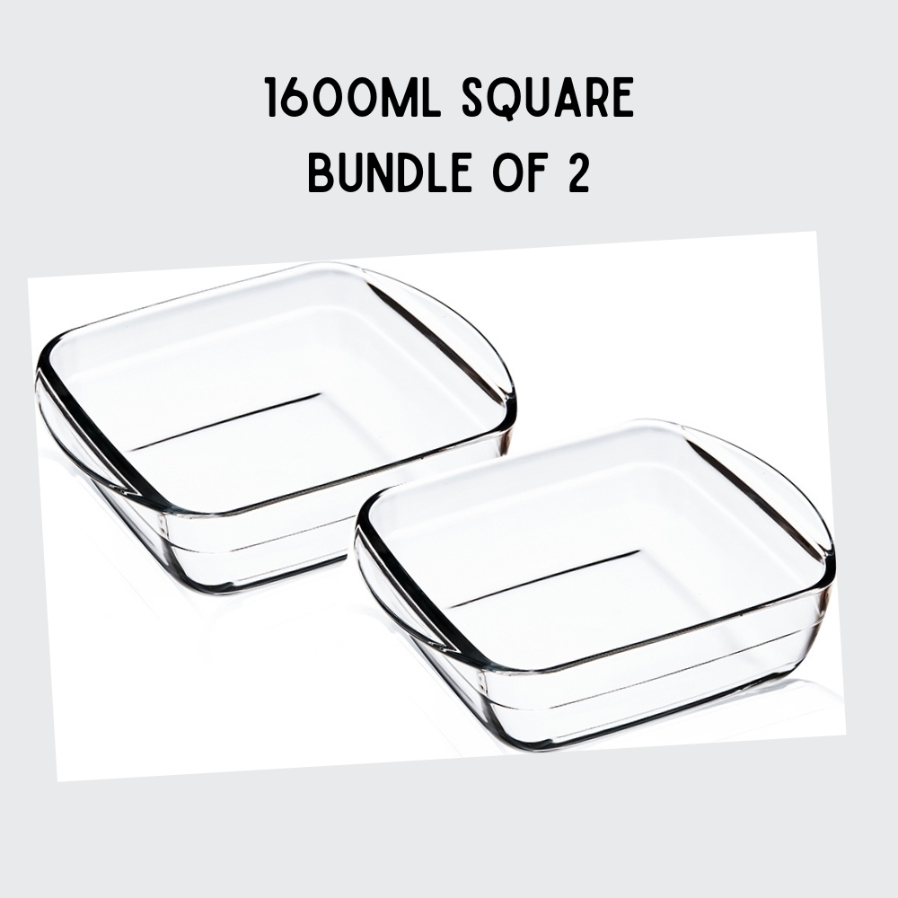 Locaupin Borosilicate Bakeware Bundle of 2 Rectangular Baking Plate ...