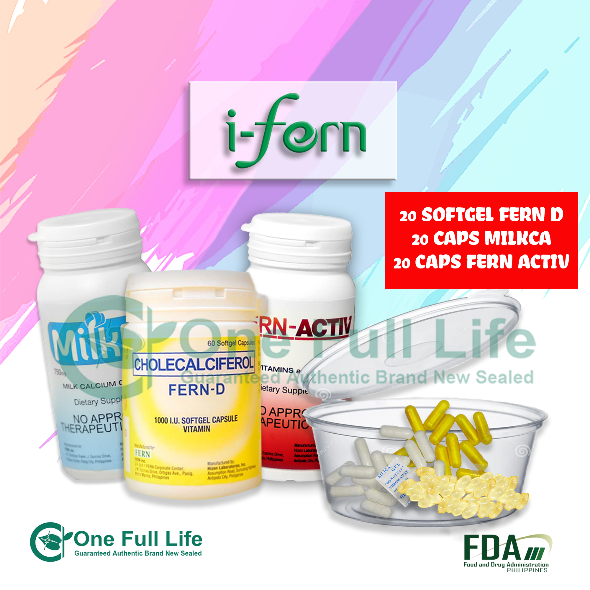 Fern SET REFILL Fern D Vitamin D, Activ, Milkca 20 Caps Each | Lazada PH
