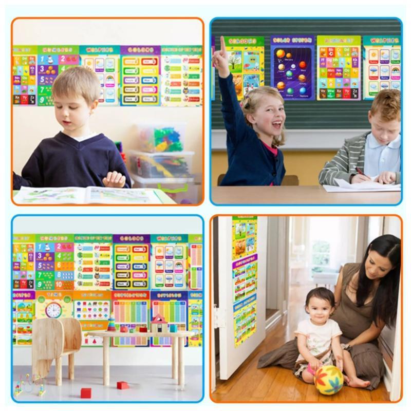 10 Pcs Chart For Kid Educational Set English Alphabet Early Education ...