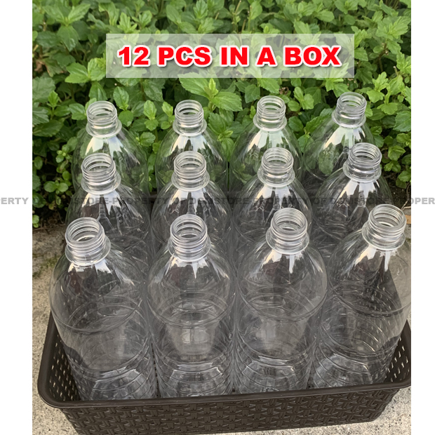 1 LITER PET BOTTLE 12pcs in a box with lids | Lazada PH