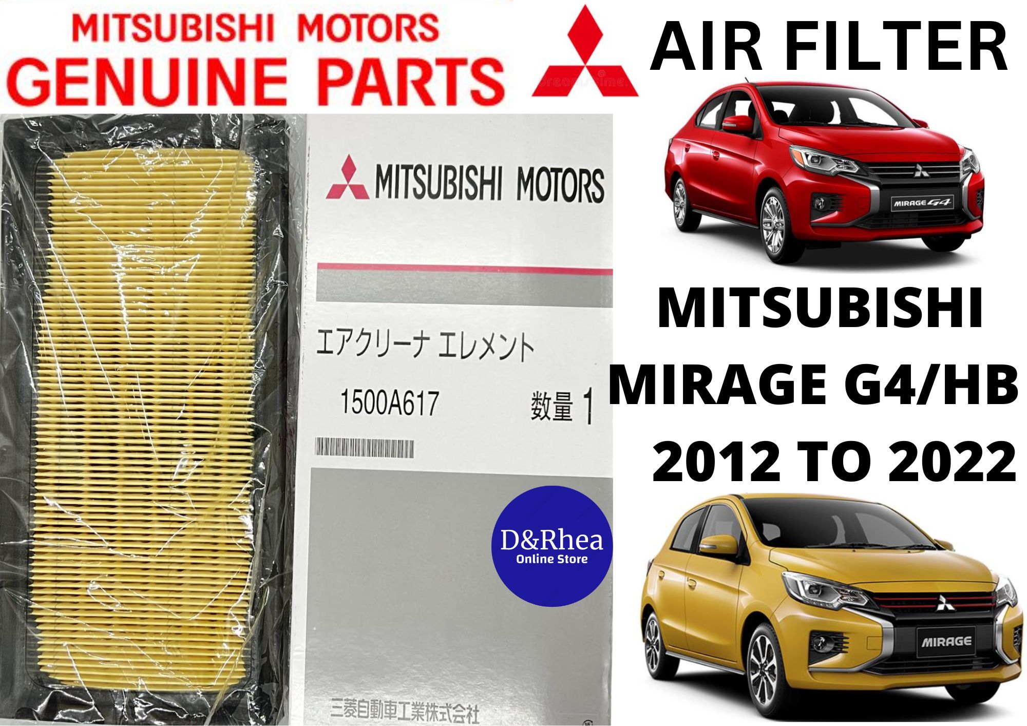 NEW ARRIVAL AIR FILTER MITSUBISHI MIRAGE G4\HB 2012 TO 2022 (1500A617 ...