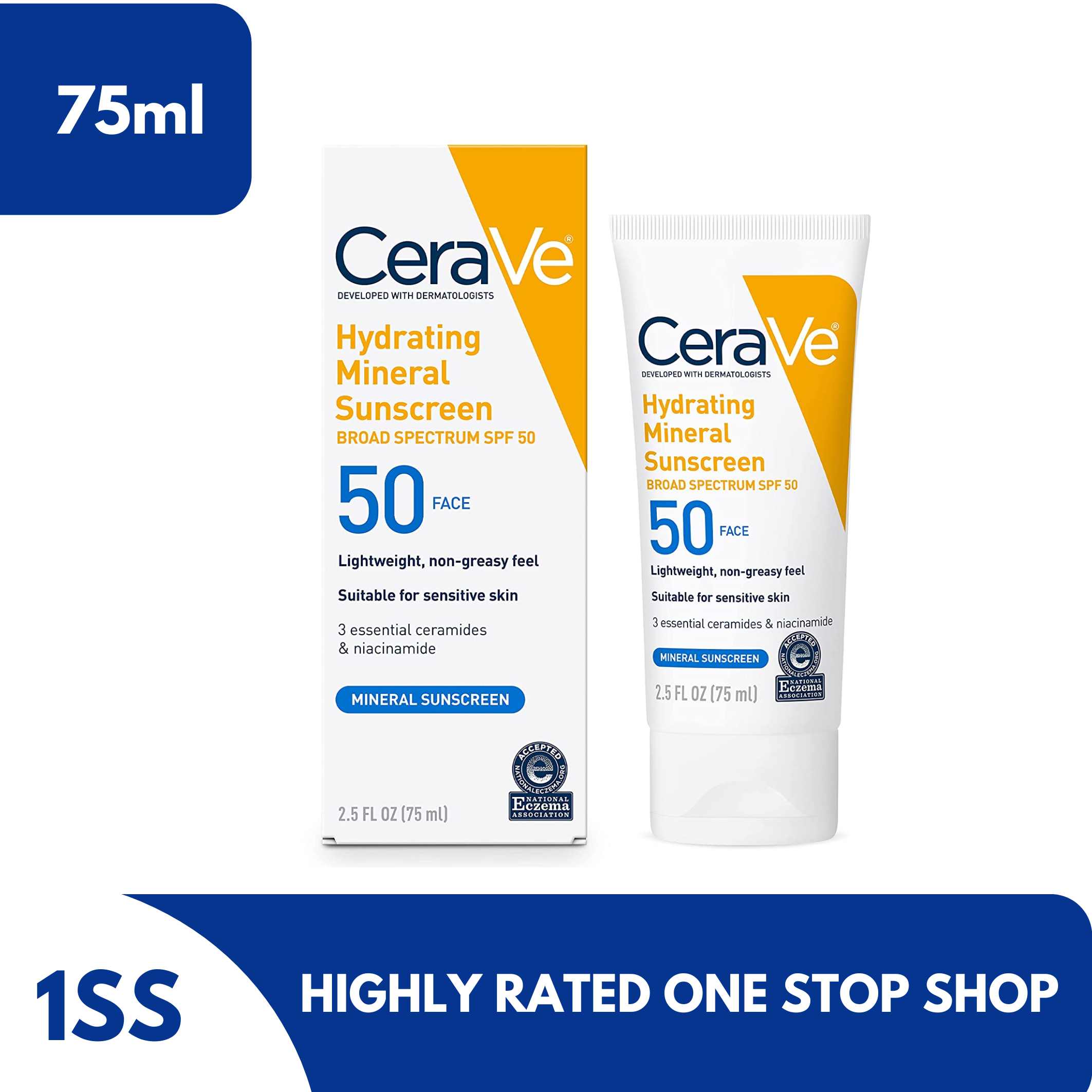 CeraVe Hydrating Face Mineral Sunscreen SPF 50, 75ml | Lazada PH