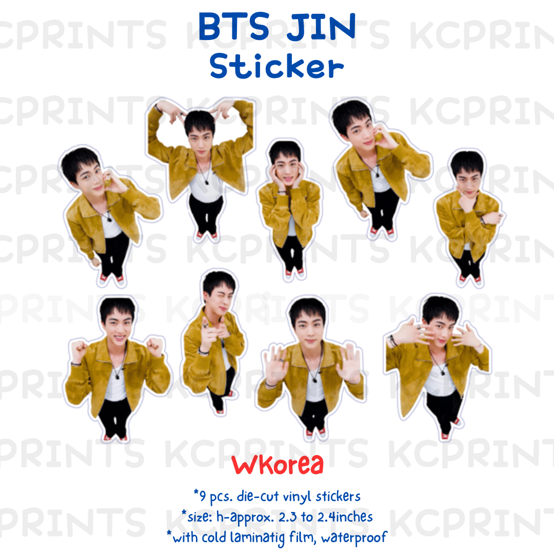 BTS Jin Sticker Pack Sheet Paris Olympics Jinlympics Fanmade Waterproof ...