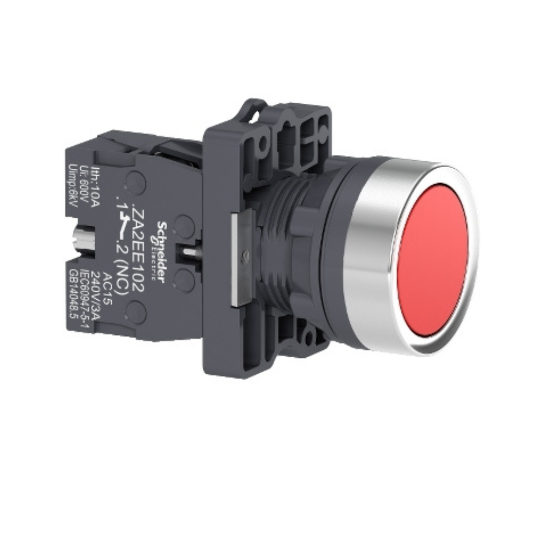 Schneider Electric XA2EA42 Push button, Red flush Complete Easy Harmony ...