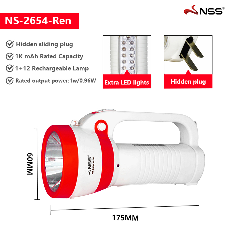 Nss flashlight rechargeable emergency light tactical flashlight lantern ...