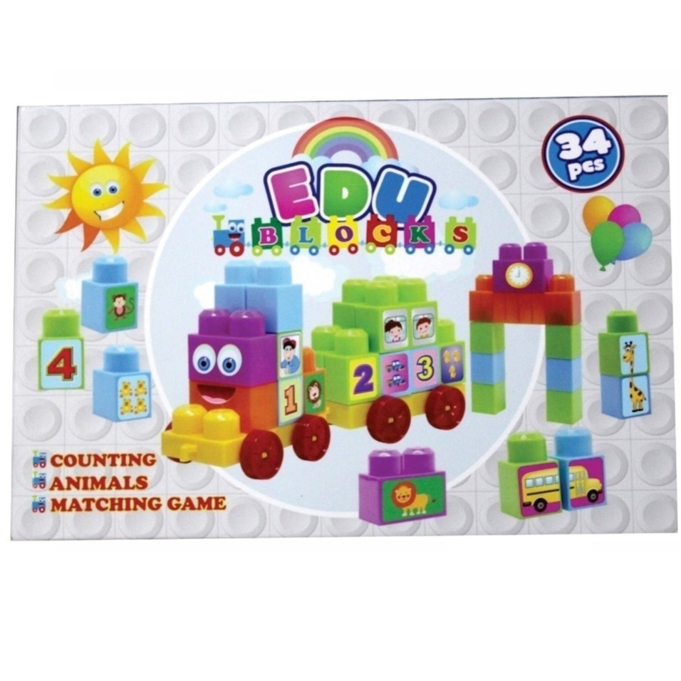 Edu Block : Blocks For Toddlers (Stickers included ) - 34 64 and 94 pcs ...
