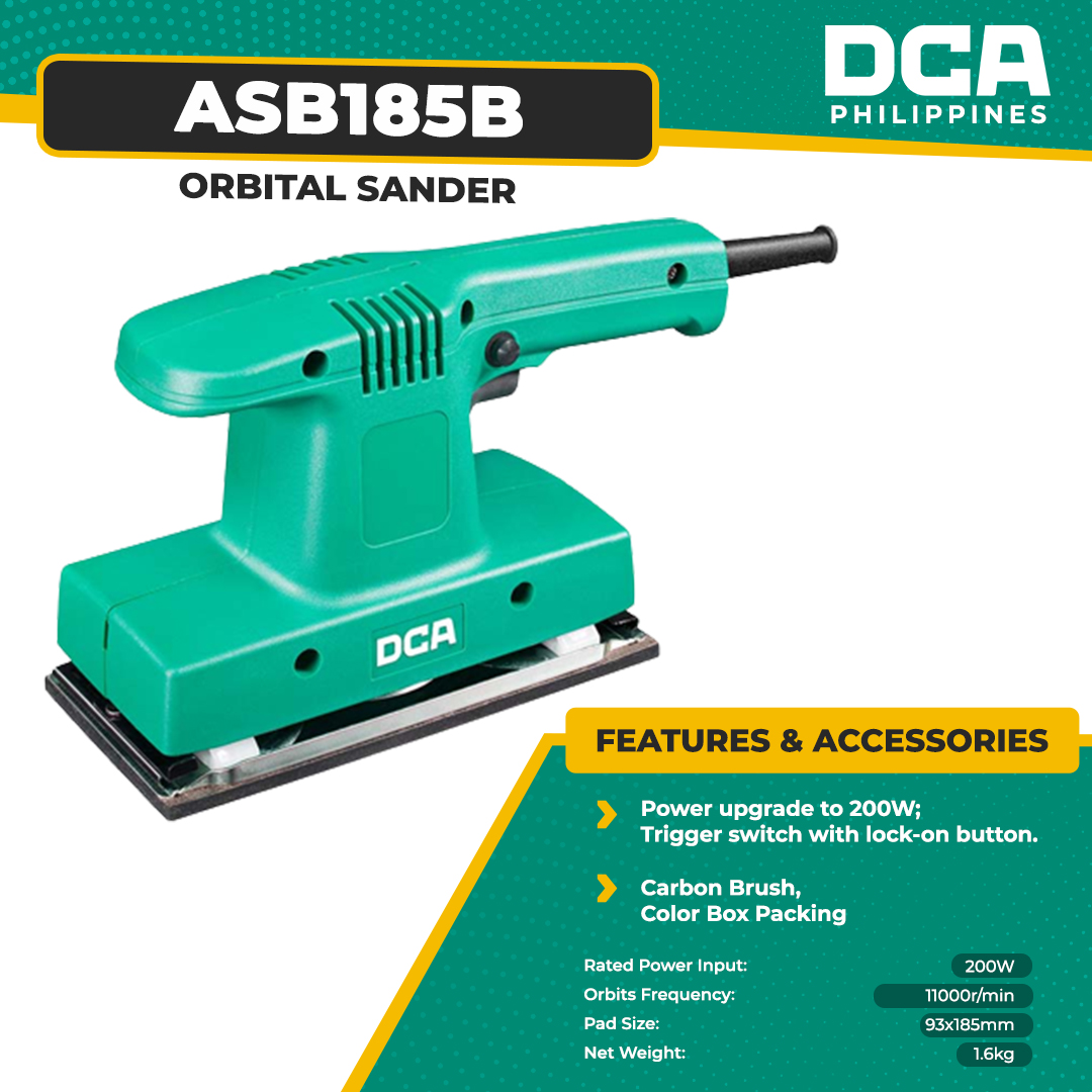 DCA ASB185B ORBITAL SANDER 200W | Lazada PH
