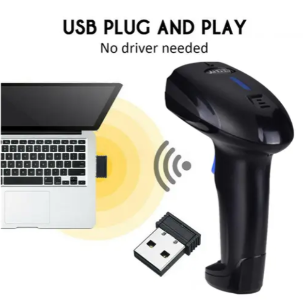 Portable YHD-1100LW2.4G Wireless Laser Barcode Scanner Barcode Reader ...