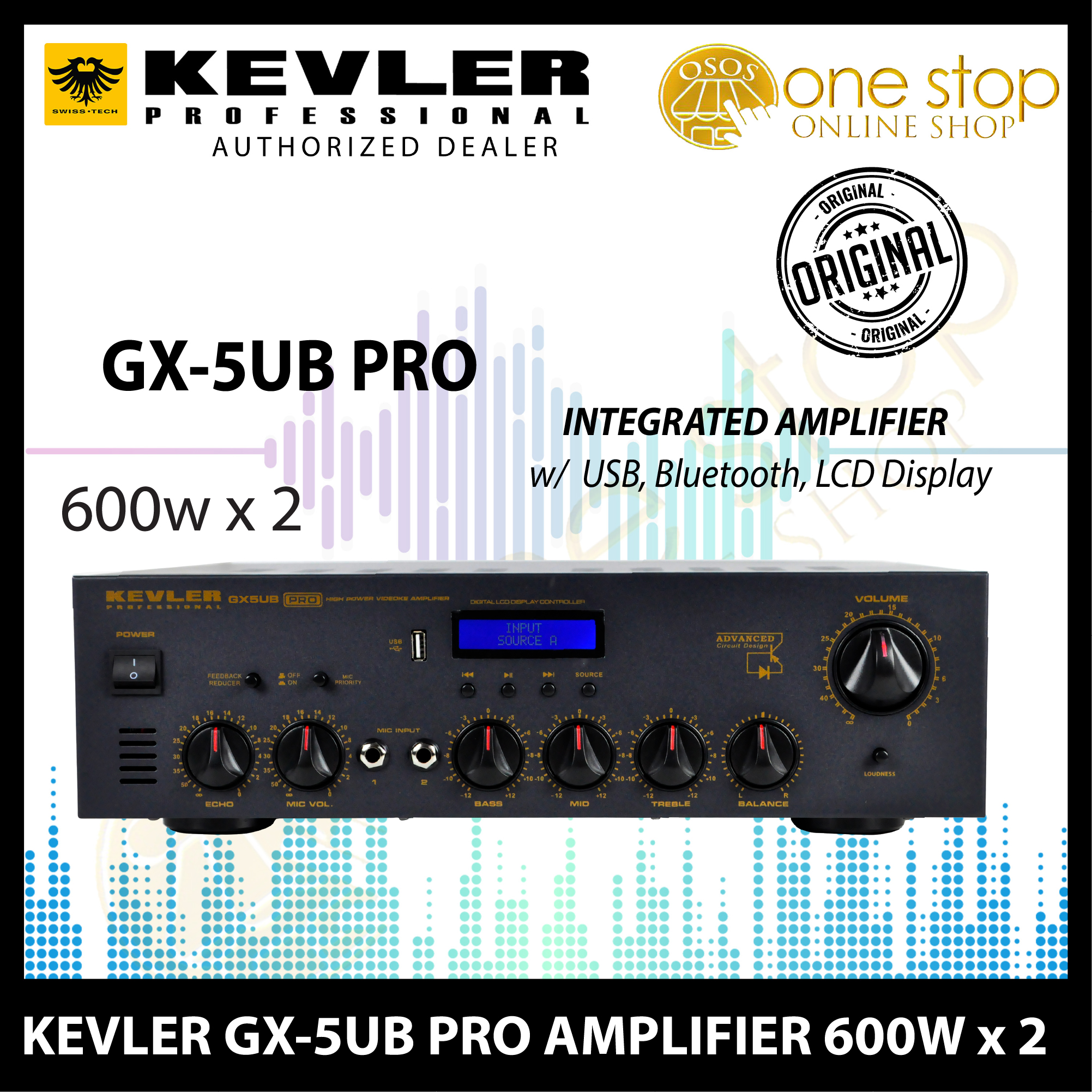 NEW! Kevler Original GX-5UB PRO 600W X 2 Karaoke Amplifier with ...