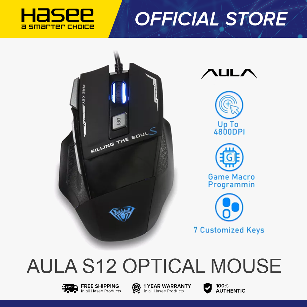 AULA S12 Wired Optical Mouse with 7 Keys | Lazada PH