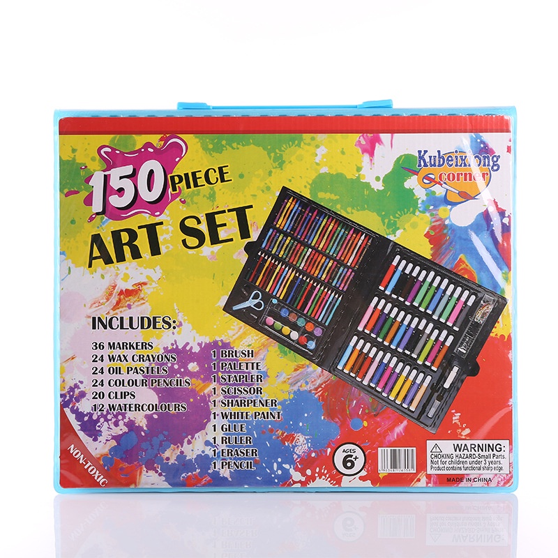 Children's Painting Stationery Set 150 Pieces Watercolor Pen Crayons ...