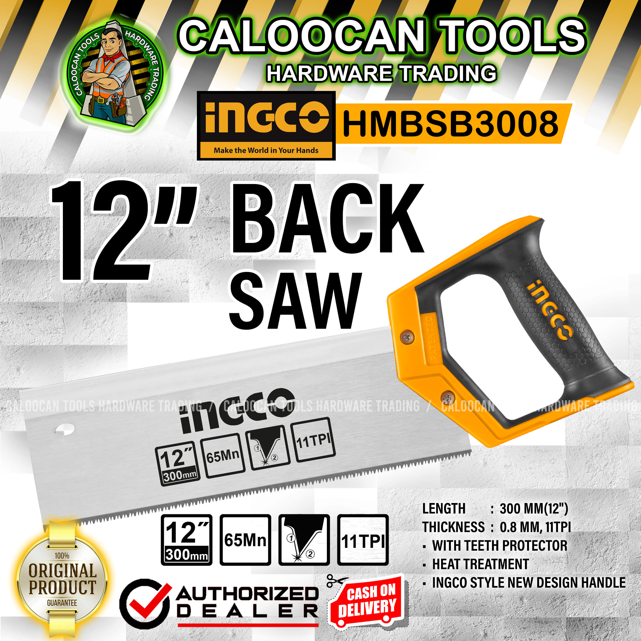 INGCO 12" 300mm Back Saw with Teeth Protector (HMBSB3008) CALOOCAN ...