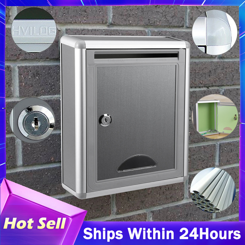 [COD/Original]Modern Iron Lockable Mailbox Wall Mounted Metal Letter ...