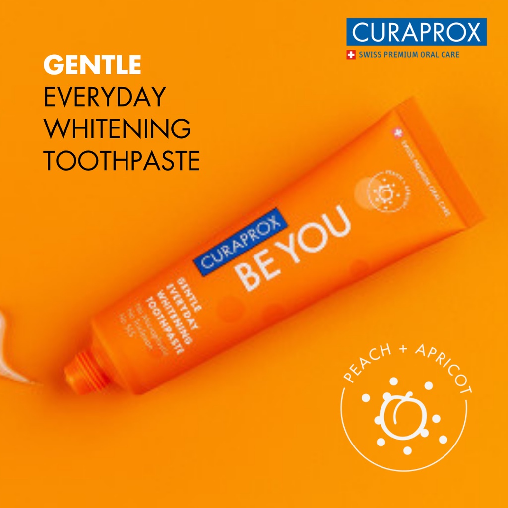 Curaprox BE YOU. Gentle Whitening Toothpaste Peach + Apricot flavor w ...