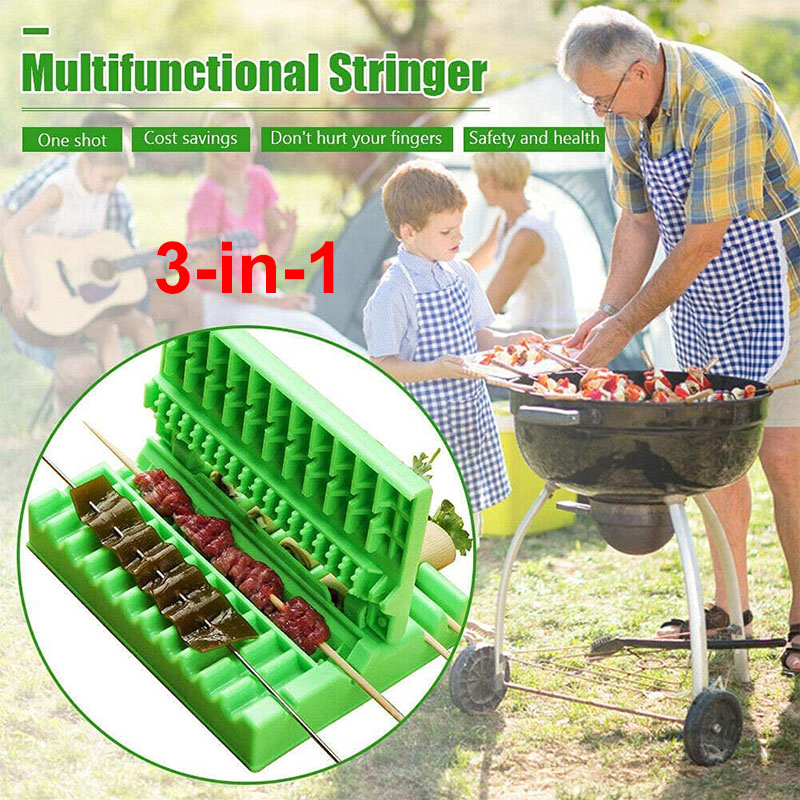 Multi 3-in-1 Skewers Kebab Maker Barbecue Stringer Manual Sign Meat ...