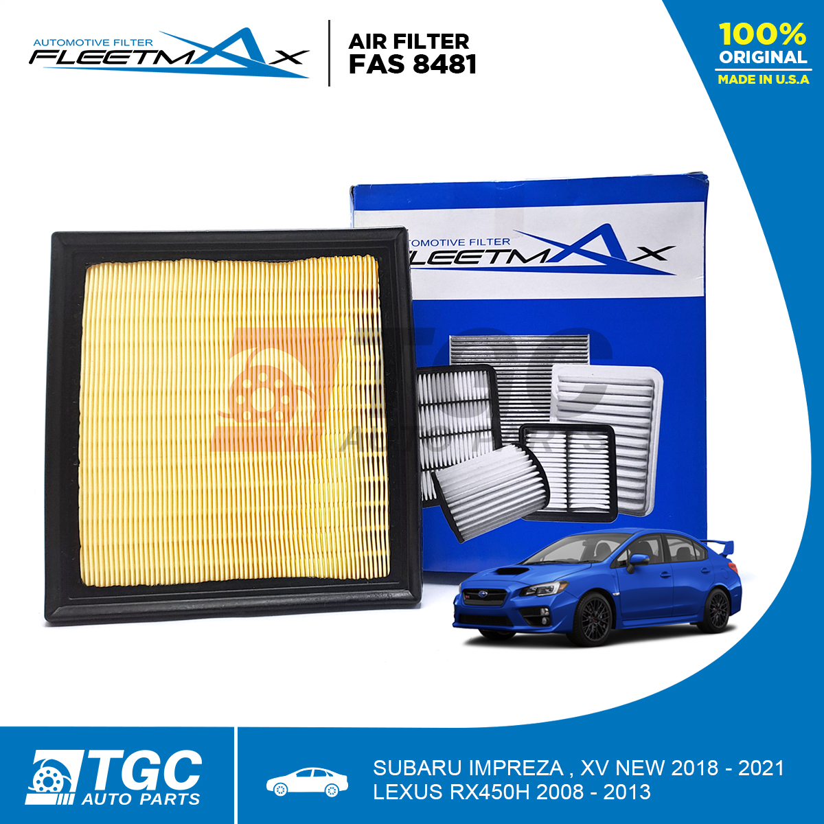 Fleetmax Air Filter / Air Cleaner for SUBARU IMPREZA , XV 2018 - 2021 ...