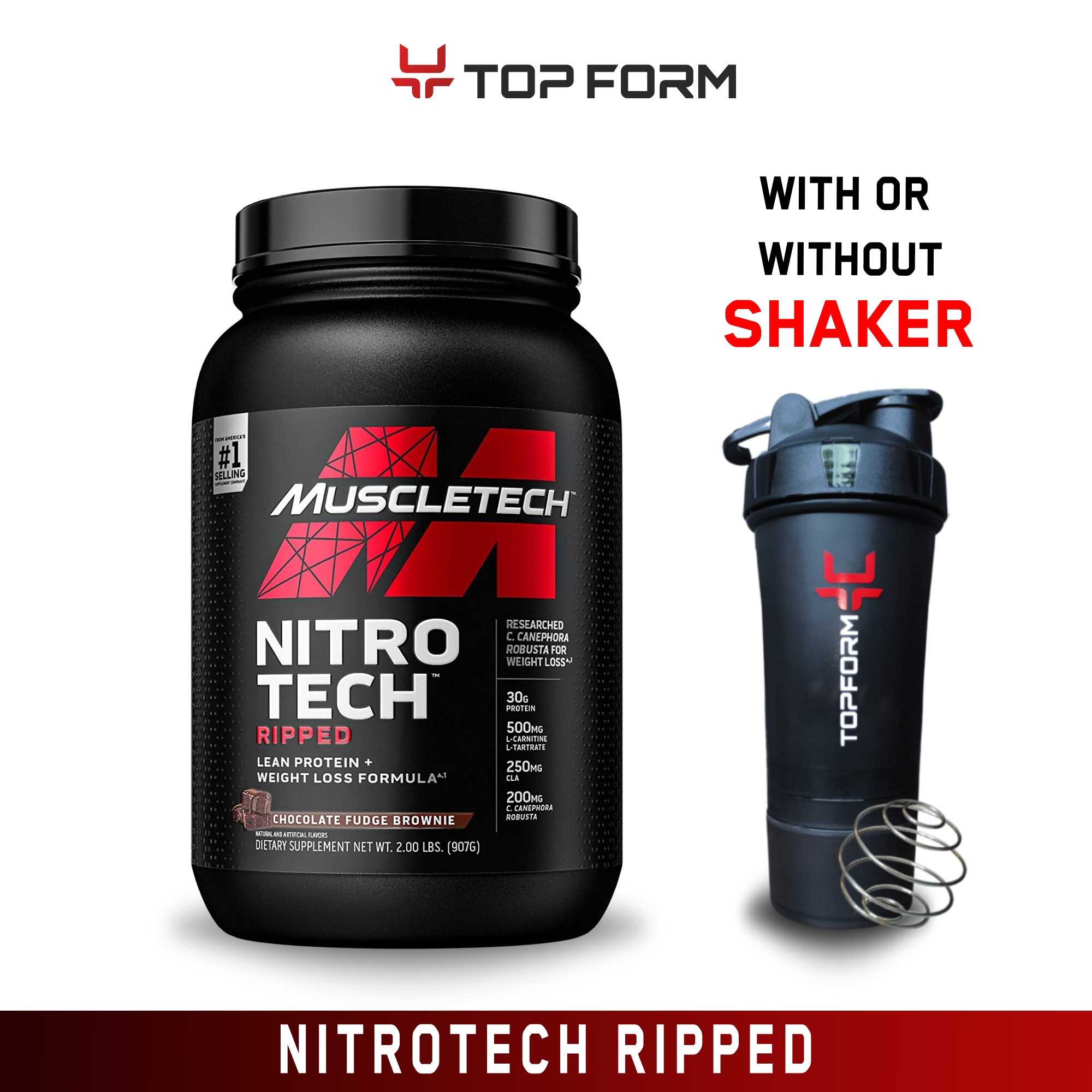 MuscleTech Nitro Tech Ripped Whey Protein Powder, Muscle Tech Nitrotech ...