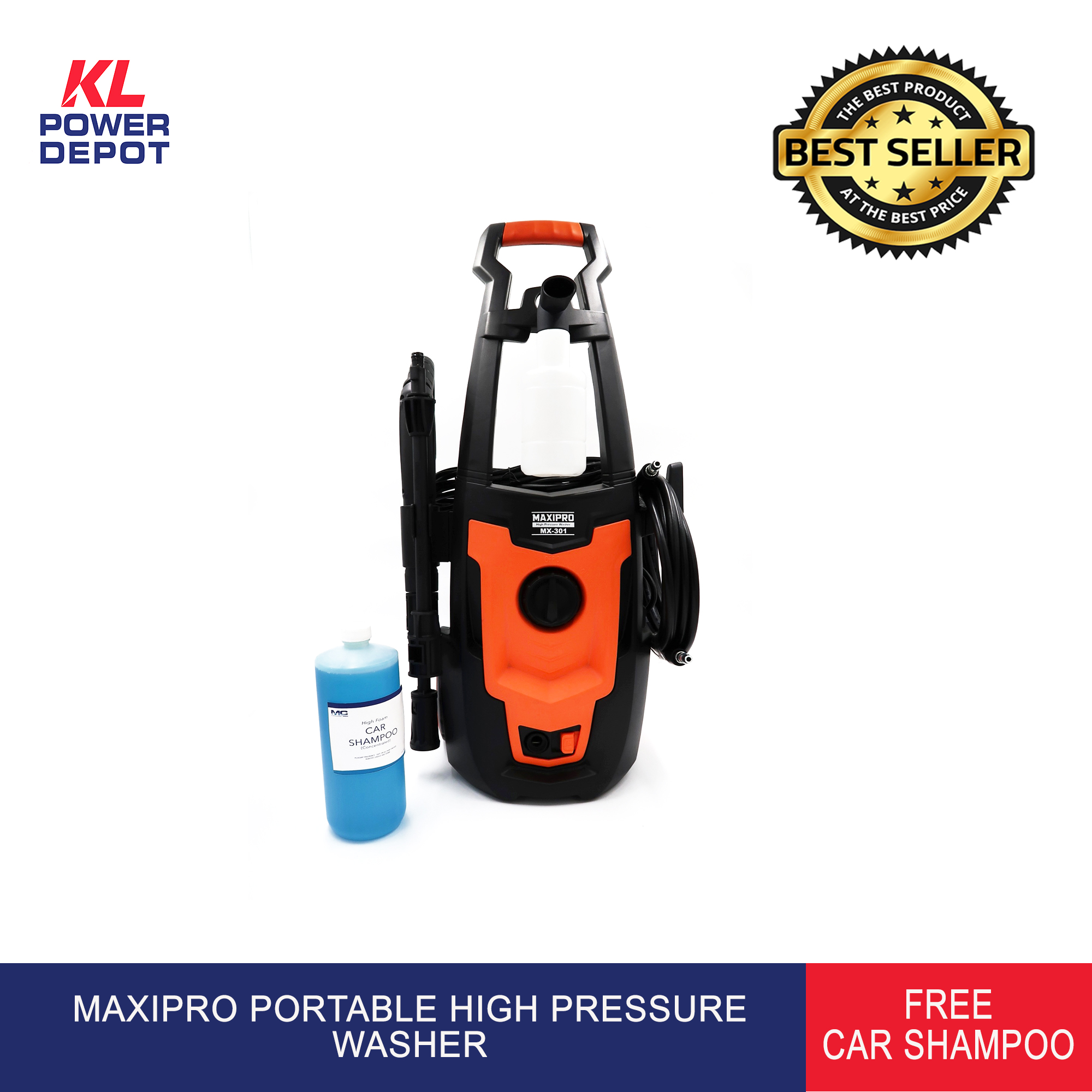 MAXIPRO Pressure Washer MX301 with 1 liter Shampoo | Lazada PH
