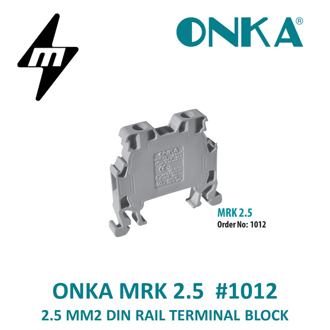 ONKA MRK 1012 MRK Series Screwed type Rail Terminal Block 2.5 mm ...