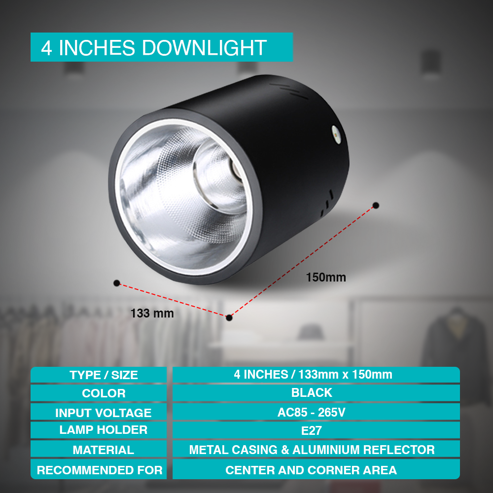 WeHome Replacable E27 Bulb Led Surface Mounted Pin Light Downlight ...