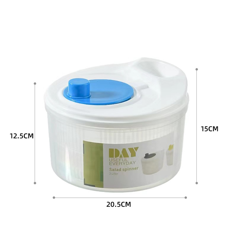 3L Salad Spinner Vegetable Dryer Large Capacity Handheld Vegetable ...