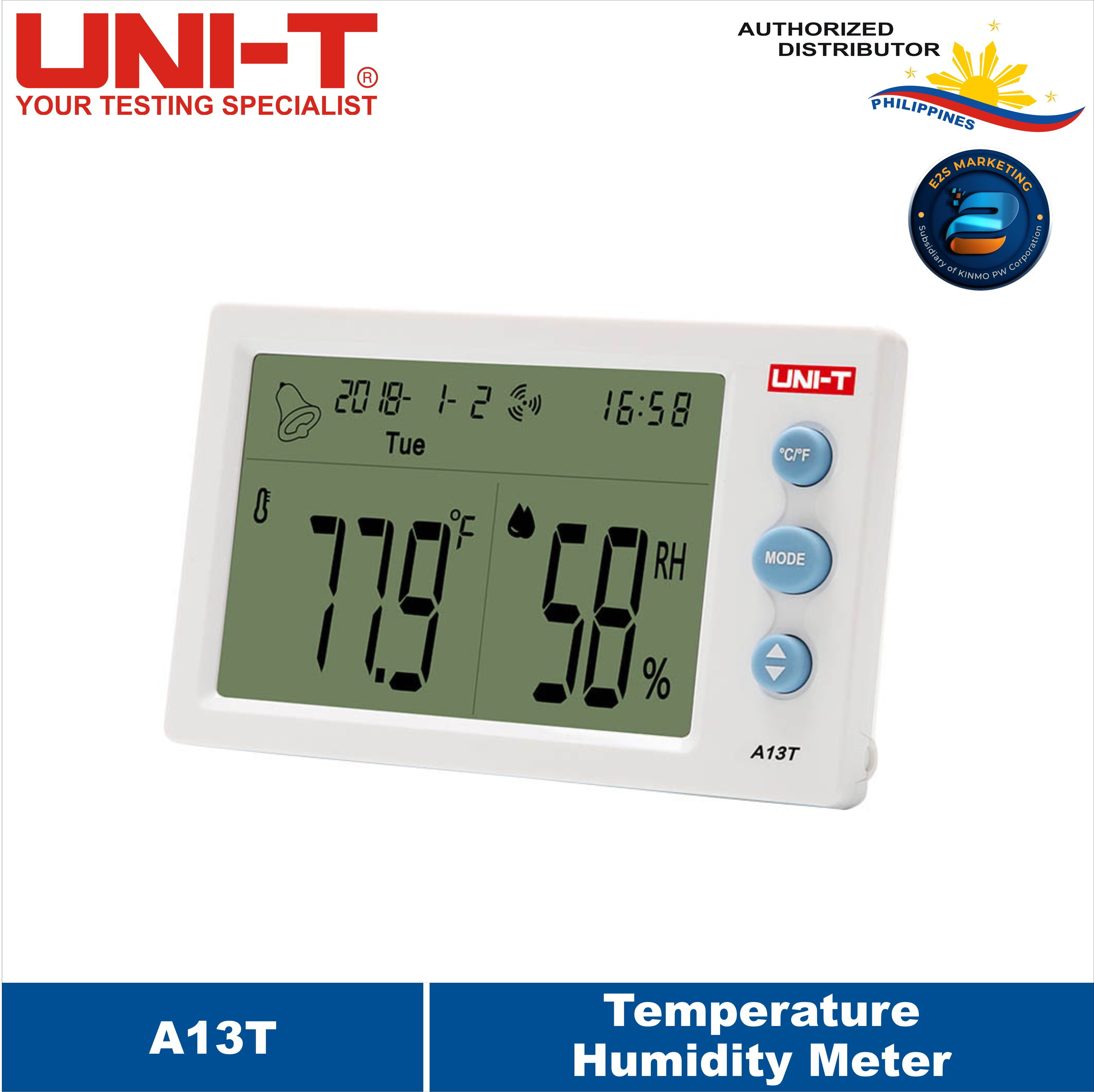 UNI-T Temperature Humidity Meter A13T ℃/℉ selectable Display of ...