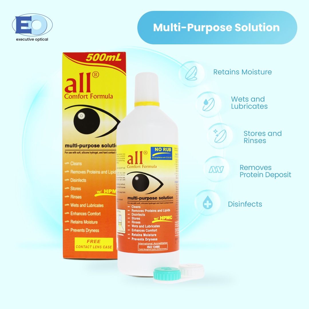 EO All Comfort Formula Multi-Purpose Contact Lens Solution 500mL ...