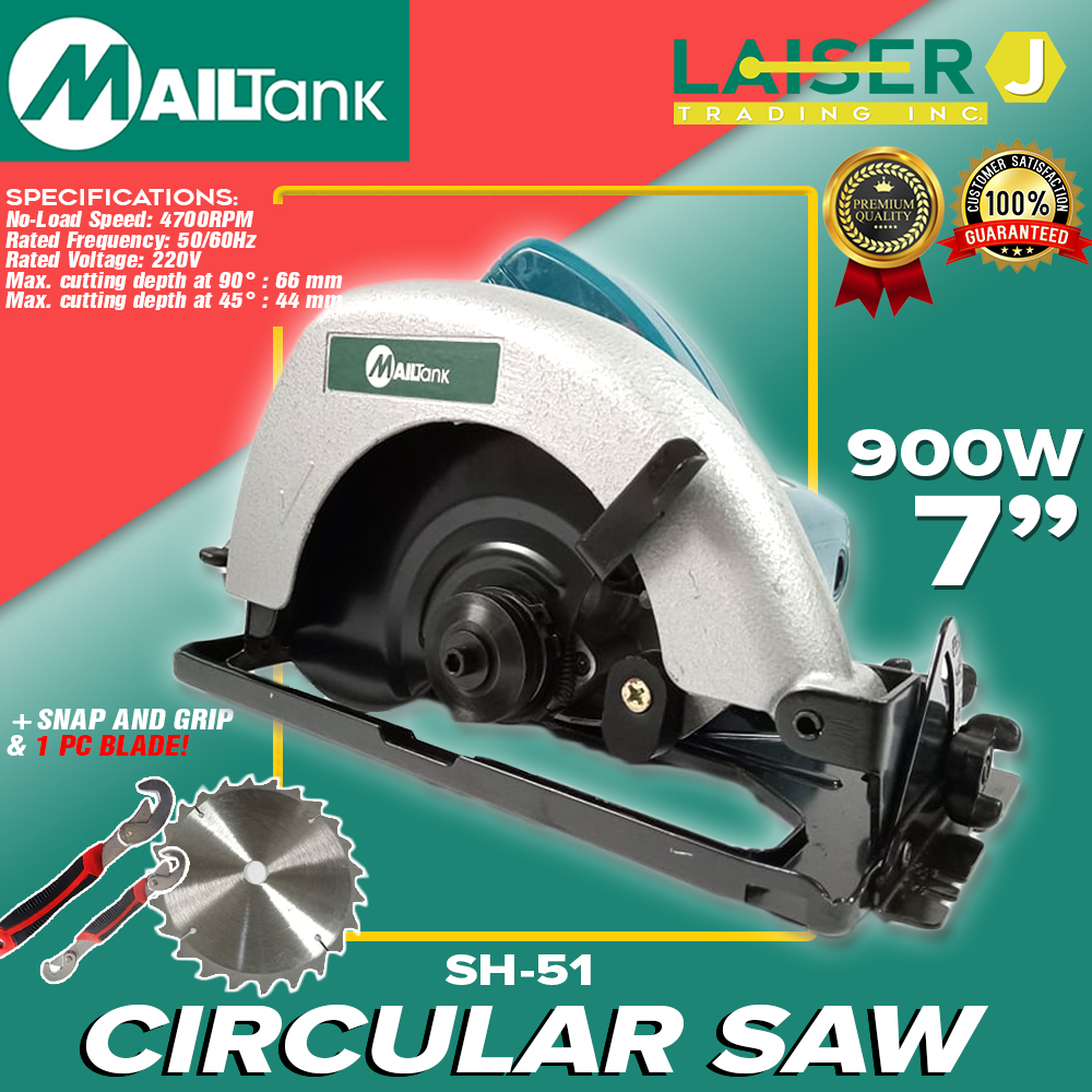 MailTank Circular Saw SH51 with Free Snap & Grip Heavy Duty •100 ...