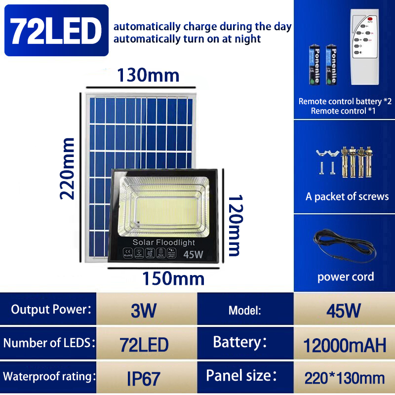 [10 year warranty] solar light IP67 outdoor waterproof flood lampa with ...